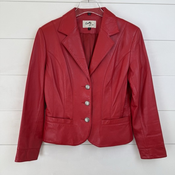 Scully | Jackets & Coats | Scully Women Medium Candy Apple Red Leather ...